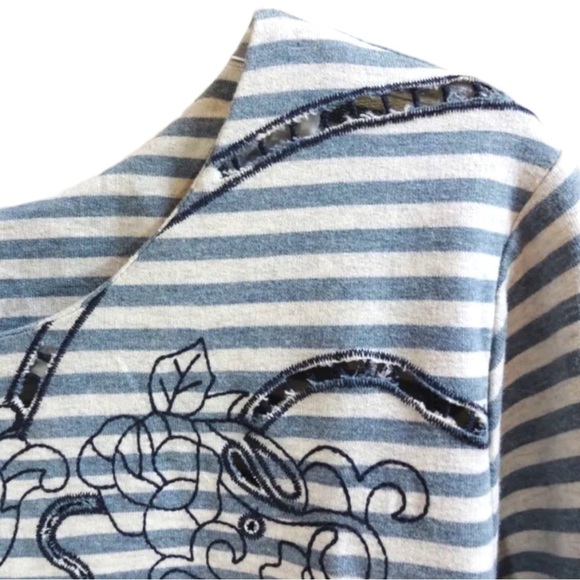Anthropologie | Tops | 98 Anthropologie First Mate Top Large 1 12 Blue ...